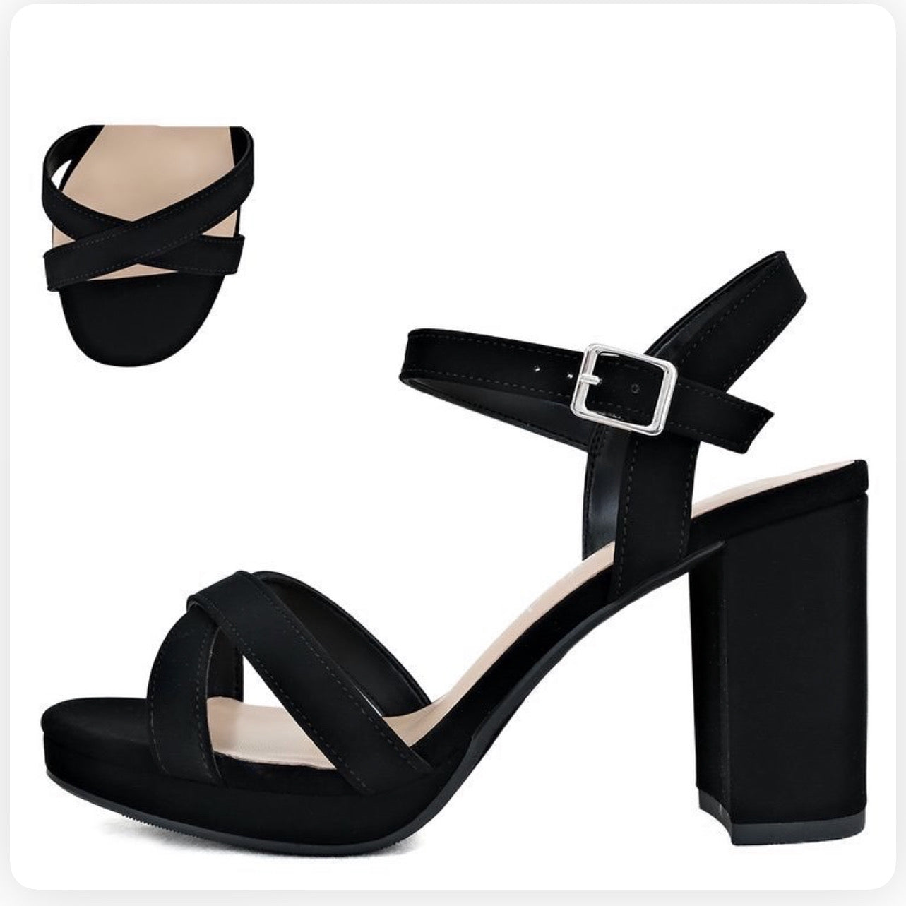 Wide fit map cross heels – shoplaboutiqueplus